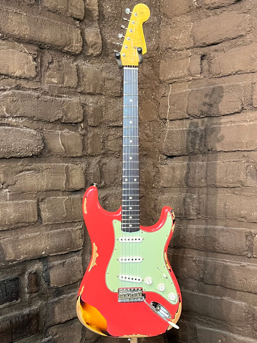 Fender Custom Shop 61 Strat Heavy Relic - Fiesta Red over Sunburst (Us| Black Mountain Guitar Co